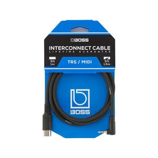 Standard Features・アングルの付いた3.5mm ステレオ・ミニ・プラグと5ピンのコネクタ*を備えたMIDIケーブル・3.5mm ステレオ・ミニ型のMIDI端子を装備したBOSS製品に対応・スリム設計のミニ・プラグと3方向に設...