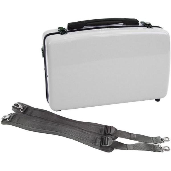 楽器の形に型抜きされたハードケース。最新モデルクロームパーツモデル。取手も以前のモデルよりもスタイリッシュになりました。雨などが進入しないように接合部にはとても丈夫なパッキン(?)のようなものが施されています。ホールド性の高い落とし込み式内...