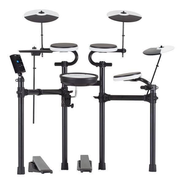 TD-02KVは、スネア・ドラムにはメッシュ・ヘッドを搭載したPDX-8を採用。張り具合の調節や、ヘッド／リムの叩き分けが可能です。簡単操作の音源モジュール「TD-02」には、16種類のプリセット・キットが内蔵されているので、すぐに演奏を始...