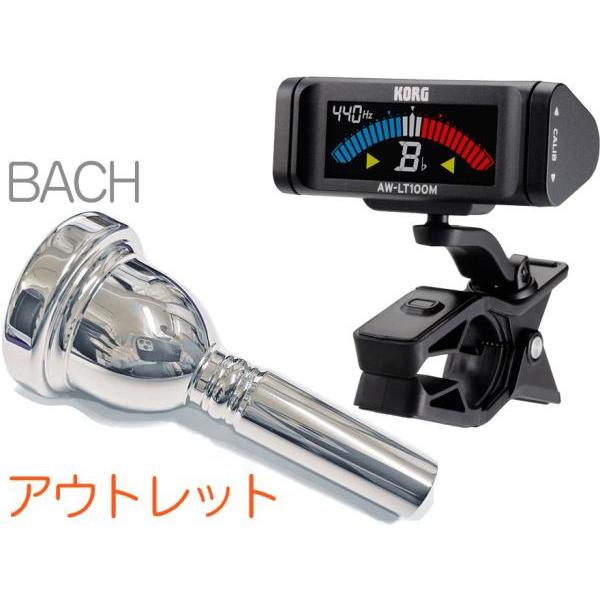 BACHマウスピース 細管 6-1/2Aは長期在庫のアウトレット品です。箱なしでキズ、ちょっとした凹み、刻印不備、変色などがある製品です。(ご使用に問題ない程度)▼セット内容＊BACHマウスピース(以下) アウトレット＊KORG クリップ式...