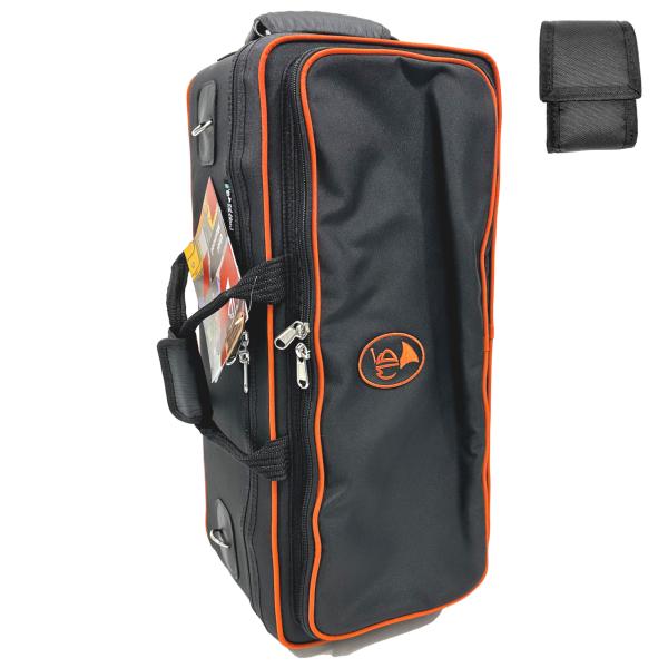 【沖縄/離島/北海道】不可。実費送料請求。通常のナイロン製MB02TP ブラックカラーのエッジ(縁)部分/ロゴをオレンジに。プロとして活躍される多くの管楽器奏者の方々にもご愛用が多い、MBケースはケースとしてはちょっと高めのケース。ファイバ...