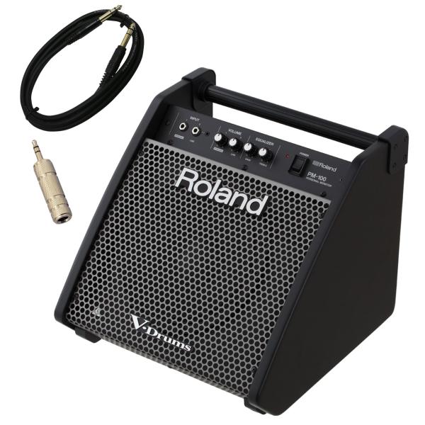 Roland V-Drumsの性能を最大限に引き出す、最大出力80Wの高精細モニター・スピーカーと電子ドラムと接続の際に使える接続ケーブル(3m)のセットコンパクト・サイズながら、リッチでダイナミックなサウンドを再生するPM-100は、Ro...