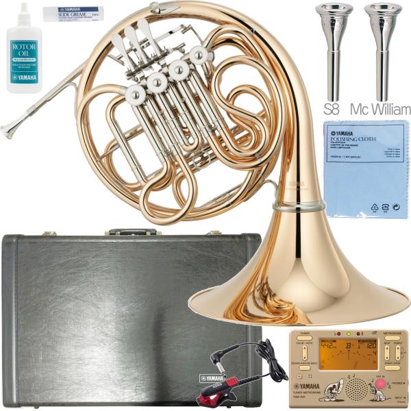 技術調整品。ゴールドブラスは暖かく落ち着いた響き。独立した2つの調性をバルブで切り替え可能。音程/音色/正確性/パワーなどをレバーひとつで切り替え臨機応変に使い分けが出来るフルダブルフレンチホルン。第4レバーはアジャスタブル方式で奏者の手の...