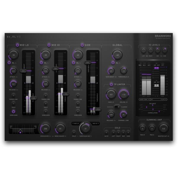 bx_XL V3は、マスタリングエンジニアが明瞭度を犠牲にすることなくラウドなミックスを実現できます。Brainworxの画期的なbx_digital EQのミッド/サイド・テクノロジーを活用し、ミッドチャンネルを2つのバンド（ローとハイ）...