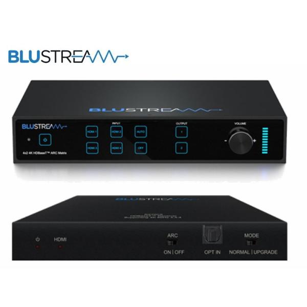 《 4x2 HDBaseT CSC マトリックスエクステンダーセット 》◆ Blustream ( ブルーストリーム ) HMXL42ARC-KIT［ 商品説明 ］・最大解像度4K60Hz 4:4:4まで対応・カラースペース変換（CSC）機...