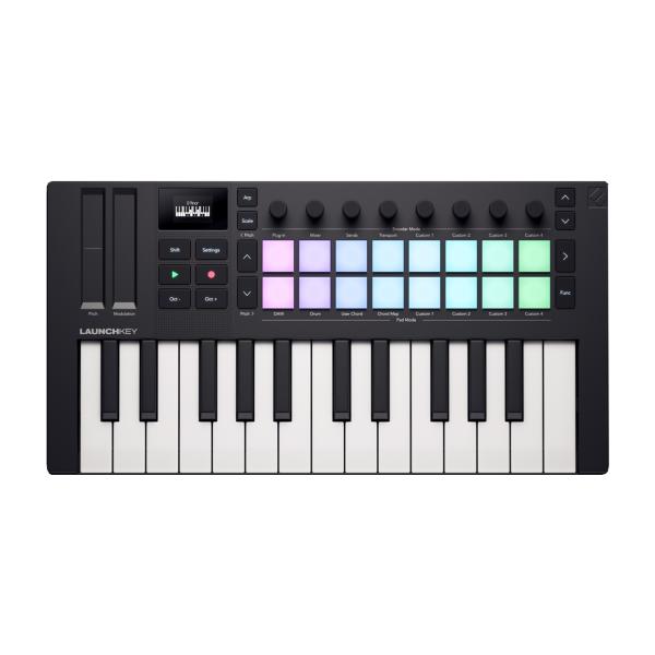 Launchkey Mini 25は、音楽制作の創造性を解き放つさまざまな機能を内蔵したクリエイティブなMIDIキーボードです。シンセスタイルのミニ鍵盤や16個のポリアフタータッチ対応パッド、DAWとの密接な連携を実現するために考え抜かれた...