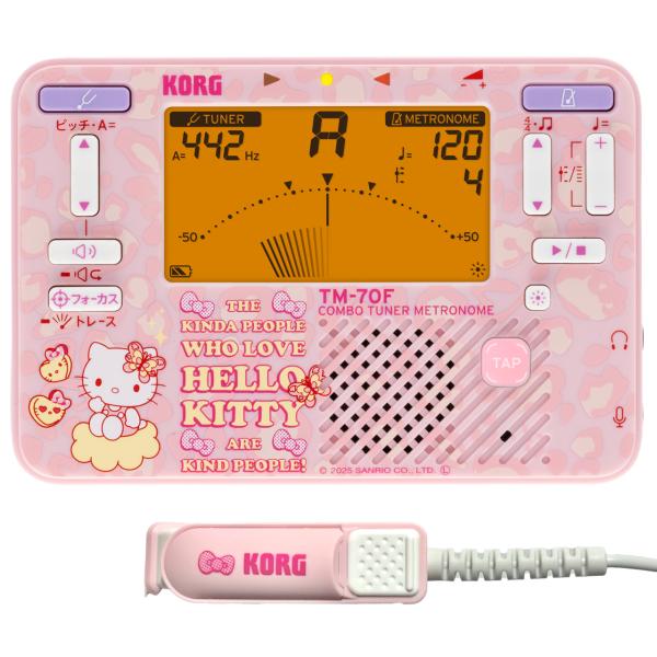 TM-70C SKT。数量限定。チューナーメトロノームTM-70Fと,クリップ式コンタクトマイクCM-400がセットになったTM-70Cにサンリオキャラクターズ特別デザインが登場。コンタクトマイクにもキャラクターデザインが施されるのは今回が...