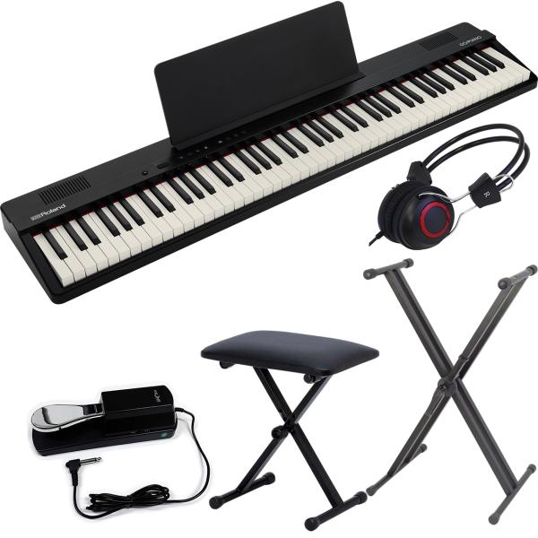 標準的なアコースティック・ピアノと同じ鍵盤幅の 88 鍵盤をそなえながら、5.8kg と軽量で持ち運びやすい GO:PIANO88。クリアで心地のよいサウンドは演奏する楽しさを最大限に引き出します。オリジナルの無料アプリ「Roland Pi...