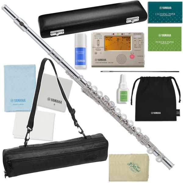 美しい輝きの銀メッキフルートは明るい音色が遠くまできれいに響き渡ります。雑誌掲載品。左手薬指のキイが楽に押さえられるようにキイ配列のセンターからやや外側に２つのキイが配列のオフセット。穴をぴったり閉じるのが難しい初心者にお勧めのカバードキー...