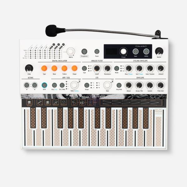 限定ホワイトフィニッシュとスワンのグラフィック ホワイトの筐体にスワンのグラフィックを施し、特別感を演出。初めてのシンセでお求めやすいものを探している場合でも、 すでにシンセを数台所有していて他にはないユニークなサウンドやインターフェイスの...