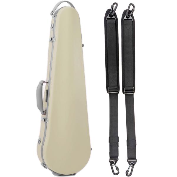 返品交換不可。例外として【沖縄/離島/代引き/同梱あり】は対応できません。ご注文された場合はキャンセルとさせていただきます。【サテン ミルキーホワイト グレーライン】■カーボンマック バイオリン用 カーボンファイバー製 ハードケースサテンカ...