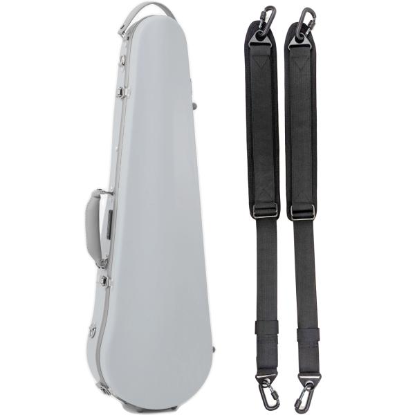 返品交換不可。例外として【沖縄/離島/代引き/同梱あり】は対応できません。ご注文された場合はキャンセルとさせていただきます。【サテン ミルキーブルー グレーライン】■カーボンマック バイオリン用 カーボンファイバー製 ハードケースサテンカラ...