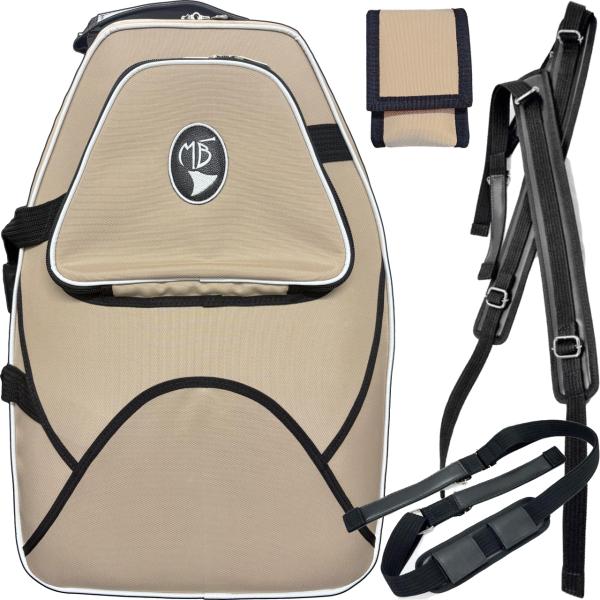 【以下対応不可　北海道 沖縄 離島 代引き】通常のナイロン製MB5stH ベージュカラーのエッジ(縁)部分/ロゴをホワイトに。デタッチャブルベルホルン用のケース。Marcus Bonna(マーカスボナ)デタッチャブルベルホルン用のケース。フ...