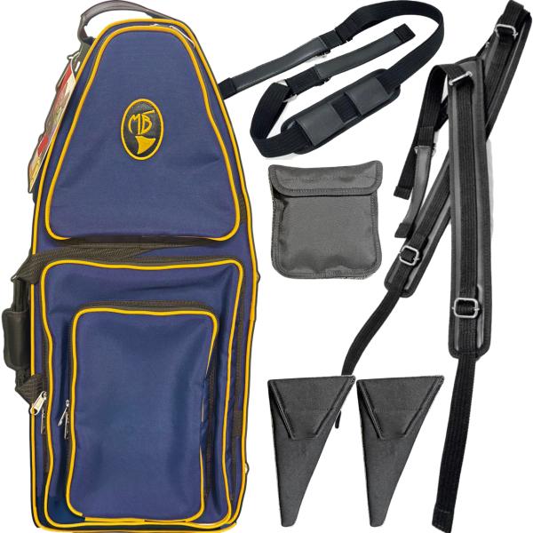 【以下対応不可　北海道 沖縄 離島 代引き】通常のナイロン製MBFG ブルーカラーのエッジ(縁)部分/ロゴをイエローに。通常の4ピースのファゴットが収納可能なケースです。ジェントルマンタイプは収納不可。プロにも愛用が多い高級ケース。ファイバ...