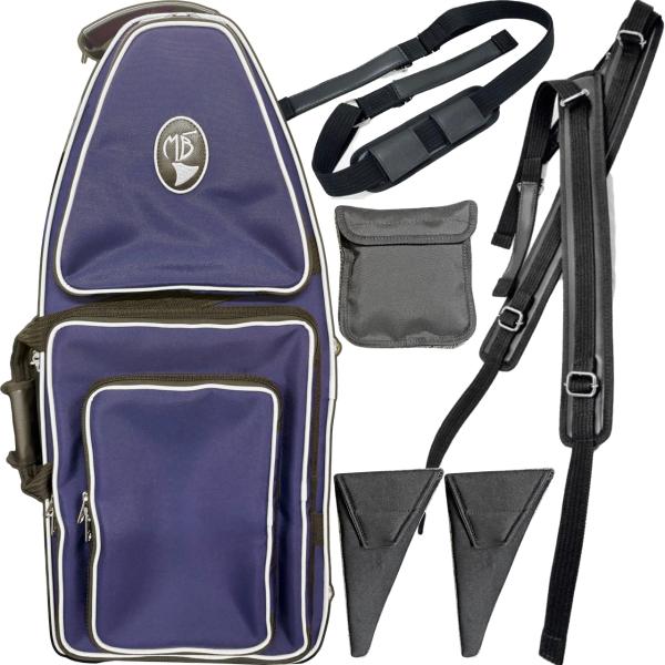 【以下対応不可　北海道 沖縄 離島 代引き】通常のナイロン製MBFG ブルーカラーのエッジ(縁)部分/ロゴをホワイトに。通常の4ピースのファゴットが収納可能なケースです。ジェントルマンタイプは収納不可。プロにも愛用が多い高級ケース。ファイバ...