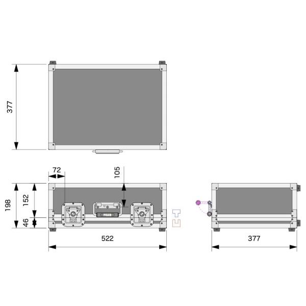 商品説明 : YAMAHA DM3 用 Case■FRP 板厚(mm)：6■カラー：黒■ポケット付きキャスター：無し