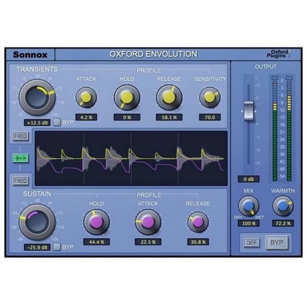 Frequency-dependent envelope shaper［商品概要］Envolutionは、特定周波数帯に対応するエンベロープ・シェイパーです。トランジェントおよびサステイン成分を個別に処理することで、楽器を始めとしたオーディ...