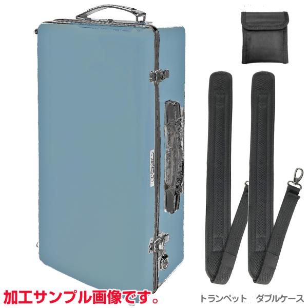 カラーは実際のイメージと異なる場合がございます。表面は細かい傷がどれも見受けられます。トランペットを２本収納することが可能なダブルケース。場合によって、本体を１本だけいれて、片側をミュートなど小物類を入れて使用するなどの使い方もできます。マ...