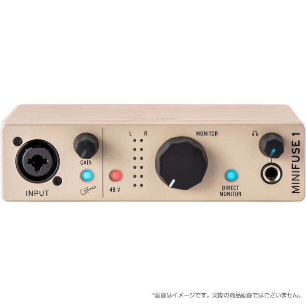 MINIFUSE 1 CHAMPAGNE OUTLET オーディオインターフェイス［OUTLET:アウトレット特価品］こちらの商品は、メーカーより箱ボロ品、メーカー整備再生品などを取り混ぜてB級アウトレット品として一括仕入れをいたしておりま...