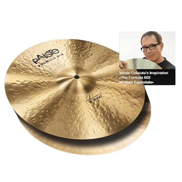 ■メーカー：PAISTE（パイステ）■シリーズ：FORMULA 602 MODERN ESSENTIALS■タイプ　：ハイハット■サイズ　：14インチ■特徴　　：バランスの取れたハイハットサウンド伝説の『602ブロンズ』（CuSn20）から...