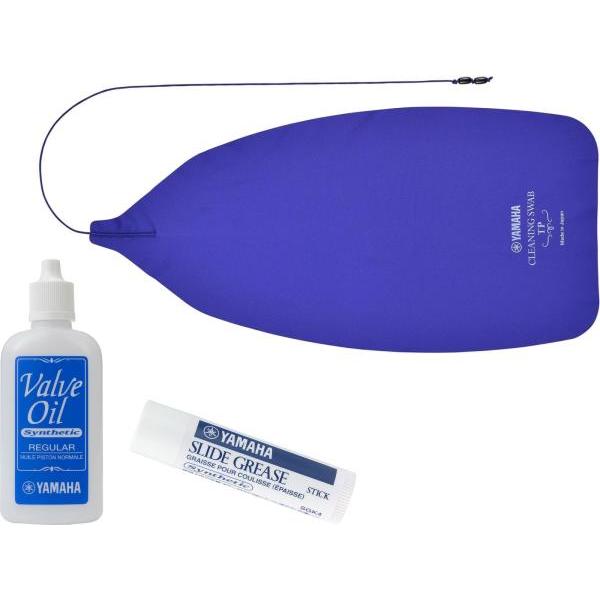 スワブ、バルブオイル、スライドグリスのセットです。トランペット、コルネット、フリューゲルホルンなどにおすすめです。☆YAMAHA Cleaning Swab CLSTP3　クリーニングスワブ TP3  CLSTP3 管楽器 楽器 お手入れ ...