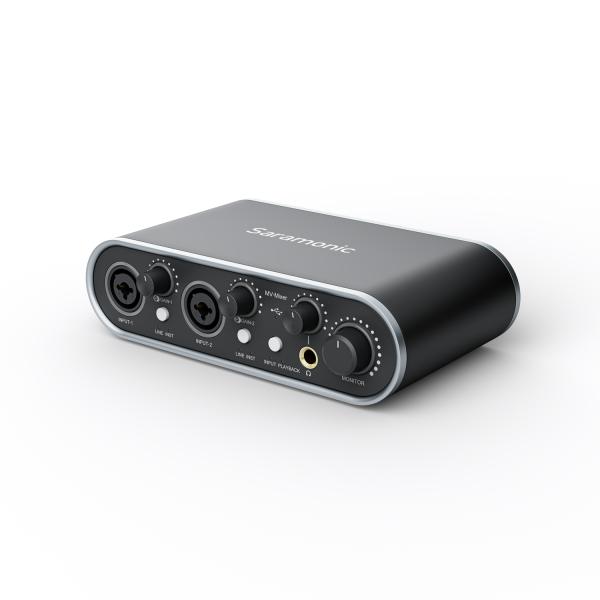Saramonic MV-Mixerはミキサー機能を持つUSBデュアルオーディオインターフェースです。楽器演奏、語り弾き、配信や音楽制作など幅広いコンテンツ作成に最適なアイテムです。コンボジャックを採用し、コンデンサーマイク用の48Vファン...