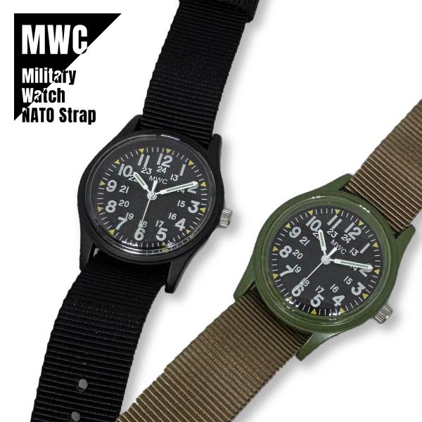 MWC ミリタリーウォッチ 2色対応 ブラック／カーキ ディスポーザブル 1960-70s 復刻 クォーツ スイス NATOナイロンベルト メンズ 腕時計 軍用時計--------------------------------------...