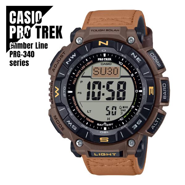 国内正規品 CASIO PRO TREK プロトレック Climber Line デジタル ソーラー充電 方位 気圧/温度 高度 PRG-340L-5JF コヨーテブラウン 腕時計 メンズ--------------------------...