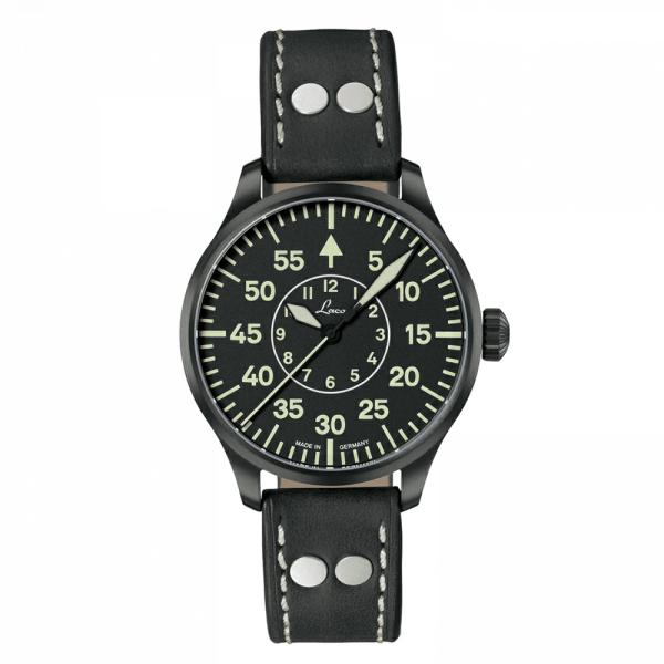 　・ムーブメント：Laco21自動巻 (Miyota 821A)　・ケース：ステンレススティール (PVDブラック)　・ガラス：サファイアガラス　・ベルト：カーフレザー (ブラック)　・ケースサイズ：直径39mm/厚み11.55mm　・ベル...