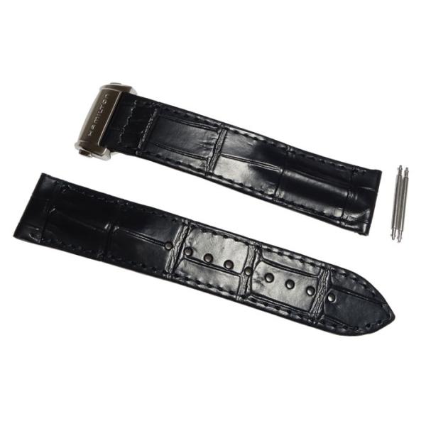 　・新品　未使用品 正規品　・ベルト品番　H600.425.103　・カン幅（時計に取り付ける部分）　22mm　・尾錠幅　20mm　・12時側（尾錠側）：90mm バックルは含まず　・6時側（剣先側）：120mm　・色　黒　カーフ　・バネ棒...