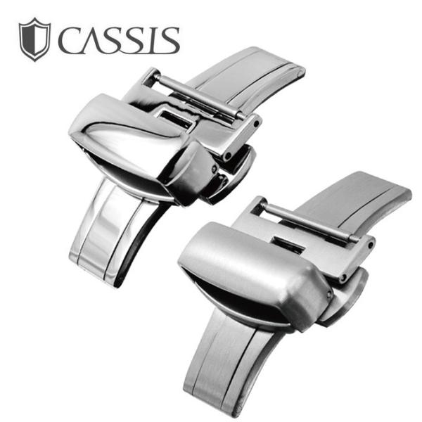 ステンレススチールを使用した観音開きタイプのDバックルです。お手持ちの革バンドの時計に装着するだけで、ワンタッチで着脱可能。ベルト穴に金具を通すと起こる時計ベルトの傷みが軽減され、ベルトの寿命が格段に長持ちします。カラーMIRROR SIL...