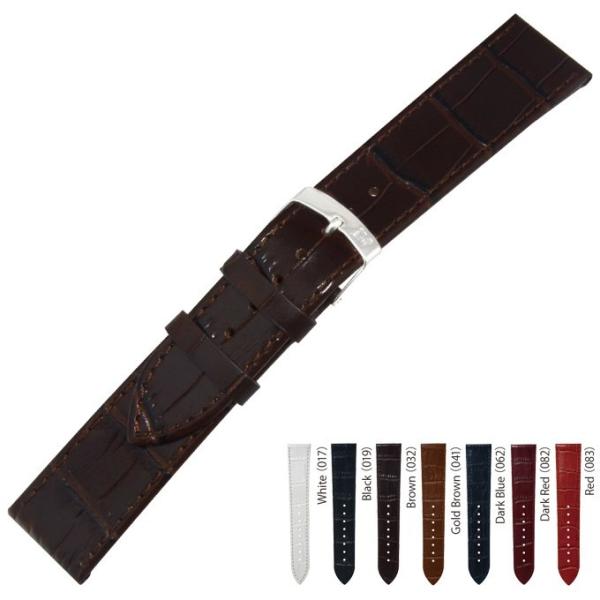 光沢のあるワニ革を模したベルトで、豊富な色味も特徴です。厚みも2.0mm程と厚すぎず、幅広い時計にお使いいただけます。ベルト交換が簡単な、クリッカー加工（無料）可能です。ご希望の方はクリッカー(ワンタッチ簡単交換)の「希望する」を選択して下...