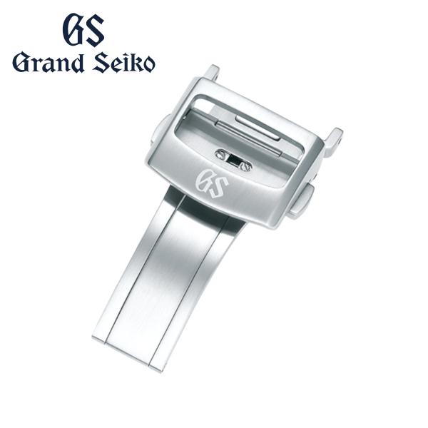 GS メンズ 腕時計 レザー バンド用のDバックルです。【仕様】■国内正規品■材質：ステンレス■色調：シルバー■タイプ：三つ折れプッシュ式■バックル取付幅：18mm■付属品：取付用バネ棒/1本【適合モデル】グランドセイコーの中留幅18mmの...