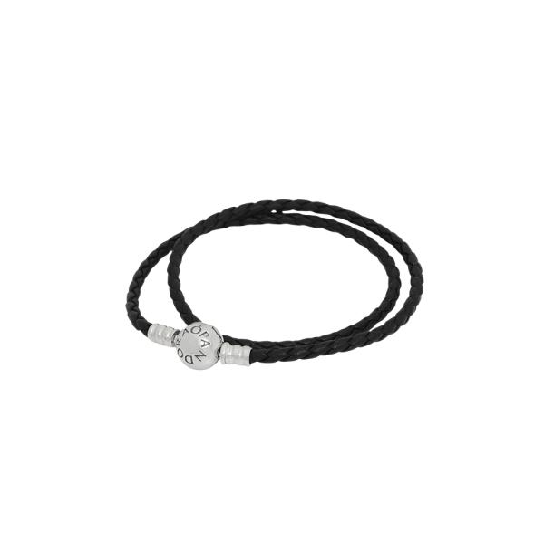 ダブル ブラック レザー ブレスレット 並行輸入品 プレゼント ギフト シルバー