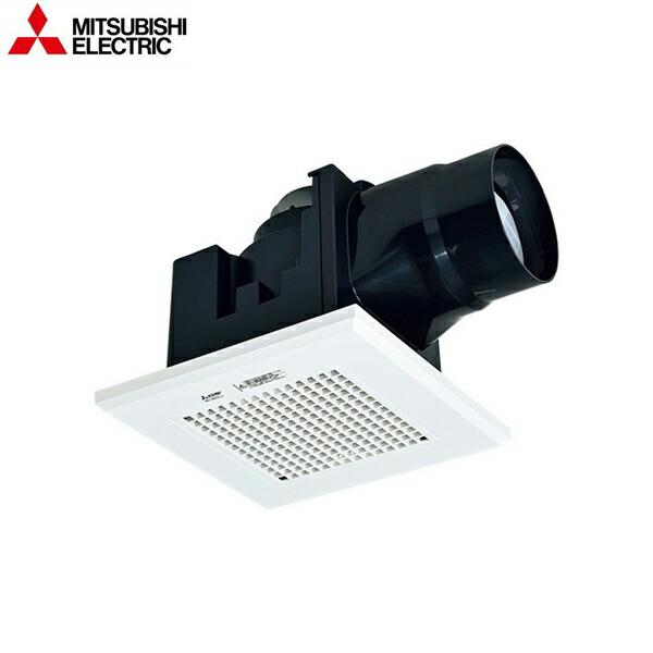 三菱電機［MITSUBISHI］ダクト用換気扇 天井埋込形VD-08ZC14トイレ(小空間)専用低騒音形風圧式シャッターグリル部と羽根部にデュアルバリアマテリアル採用接続パイプ：Φ100mm埋込寸法：150mm角ボディ：プラスチックファン：...