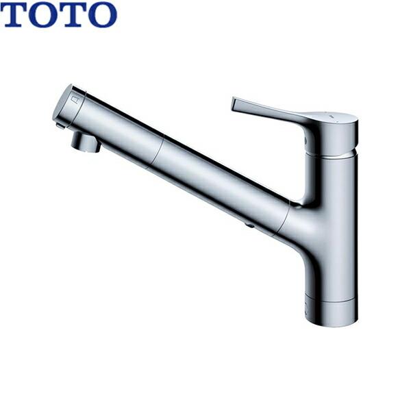 TOTO 浄水器兼用シングル混合水栓TKS05321J一般地仕様スパウト239mmエコシングル浄水・整流・ミクロソフトホース付き(最大450mm)メタルΦ37mm±2上面施工フレキホース逆止弁