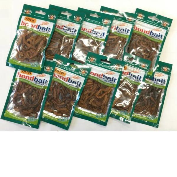 ボンドベイトは高品質・高栄養の養殖多毛環虫（ゴカイやイソメ）などをフリーズドライ製法によって真空凍結乾燥させた100％天然成分の釣り餌です。独自の製造方法によりホルモン・天然酵素成分はほぼ完璧な状態で維持されており、海水又は淡水を加えて保水...