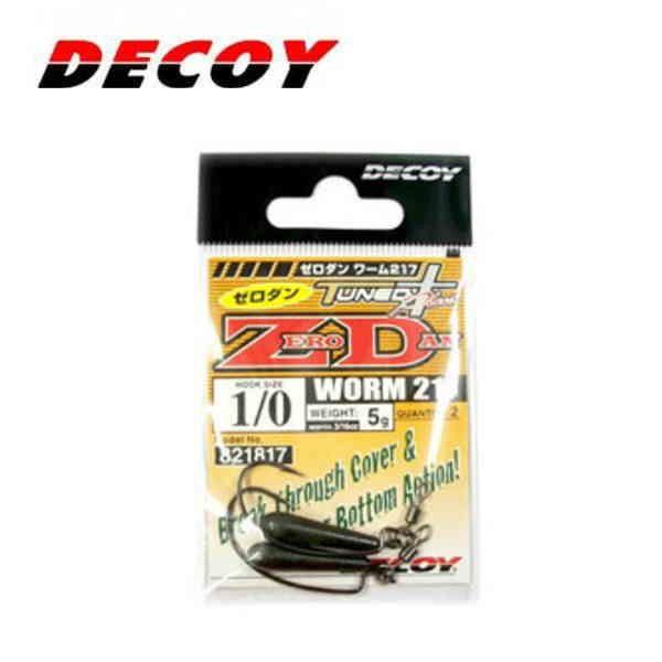 【デコイ ゼロダン WORM217 1 1／0 2／0】スイベルへ直にシンカー、フックをセットしたハイレスポンスダウンショットシステムです。構造上カバーを貫きやすく、ボトム感知性能も抜群。シンカーが先行して直線的にフォールする構造が杭などの...