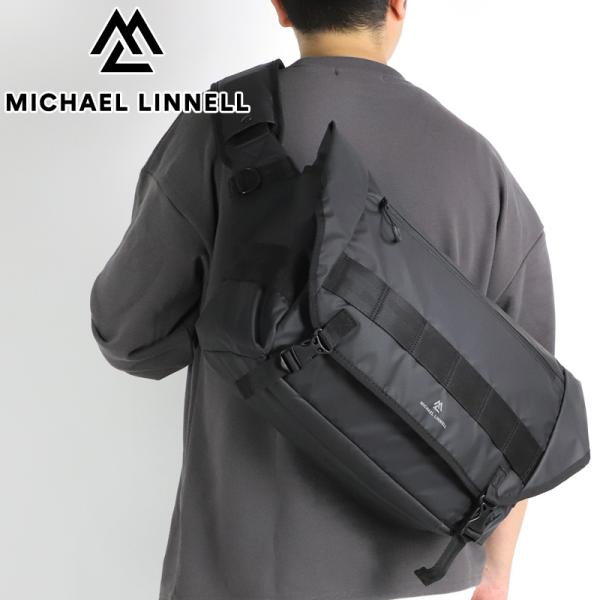 ■MICHAEL LINNELL(マイケルリンネル)　メッセンジャーバッグ　MLAC-26・軽量＆撥水＆耐久性を備えたタフさが魅力。幅広いシーンで活躍する都会的でオシャレなデザインのメッセンジャーバッグ。・ナイロン布に耐水圧 2000mm ...