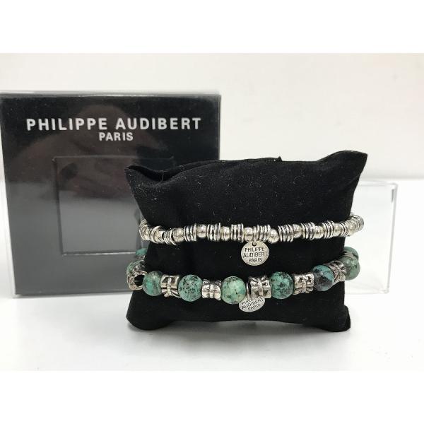 PHILIPPEAUDIBERT圧倒的存在感で魅せる！上品でスタイリッシュなお洒落の魅力ブレスレット2本でございます。物足りない着こなしの時でも、ブレスレットをプラスするだけでグッとおしゃれ度を上げられます。派手過ぎずシンプルにかっこよく、...