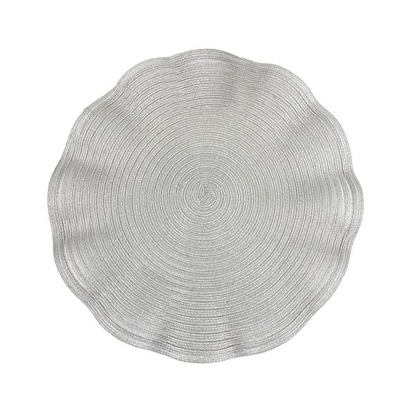 【アイテム説明】こちらの商品は、ワッツの雑貨店、Tokino:ne（ときのね）のラインナップ商品で、フリル加工が可愛らしい、ラメ糸の折り込まれた華やかなランチョンマットです。丸型もかわいく、インテリアマットとしてもお使いいただけます。洗濯不...