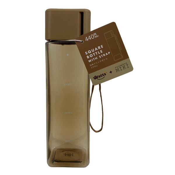 ミキティこと藤本美貴さんとWattsのコラボ企画でできたアイテムの第5弾！おしゃれな四角ドリンクボトル、ストラップ付耐熱：約80℃、耐冷：約0℃【サイズ】約高さ192×幅55×奥行き55mm【材質】AS樹脂、ポリプロピレン、シリコーンゴム【...