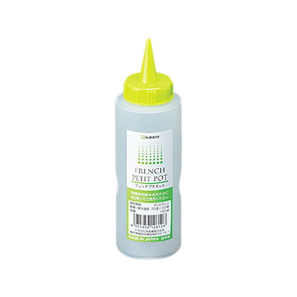 こちらの商品ページは大量購入・まとめ買い専用ページです。こちらの商品は、蓋の先をカットして使うフレンチポットのミニタイプで180ml用です。ドレッシングや液体調味料入れとして。カラーはイエロー、グリーン、レッドの３種類。レギュラータイプで3...