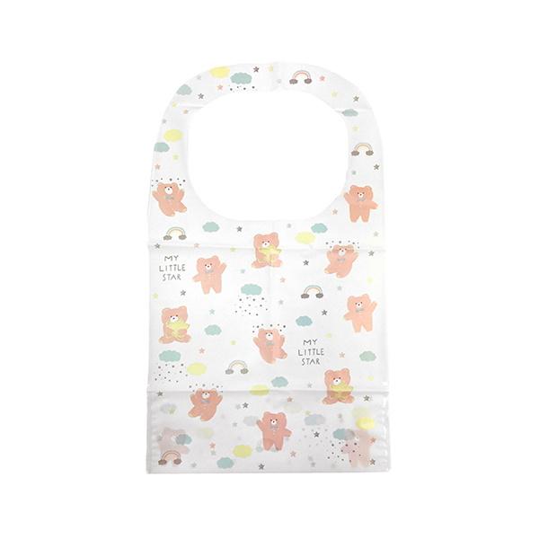こちらの商品ページは大量購入・まとめ買い専用ページです。こちらの商品は、赤ちゃんとのお出かけ用エプロン、７枚入りです。使い捨てなので、お出かけにぴったりです。くま柄がかわいいです。折り返して作るポケット付きで、食べこぼしも防ぎます。