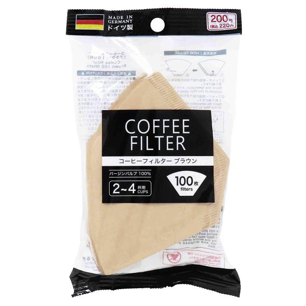 2〜4杯用のコーヒーフィルター、ブラウン。100枚入。圧着部分には接着剤が使用されておりませんので、底面の貼り合わせ部分を説明書き通りに折り曲げてご使用ください。抽出後はドリッパーごとゴミ箱に運び本品を捨ててください。円錐型のドリッパーでは...