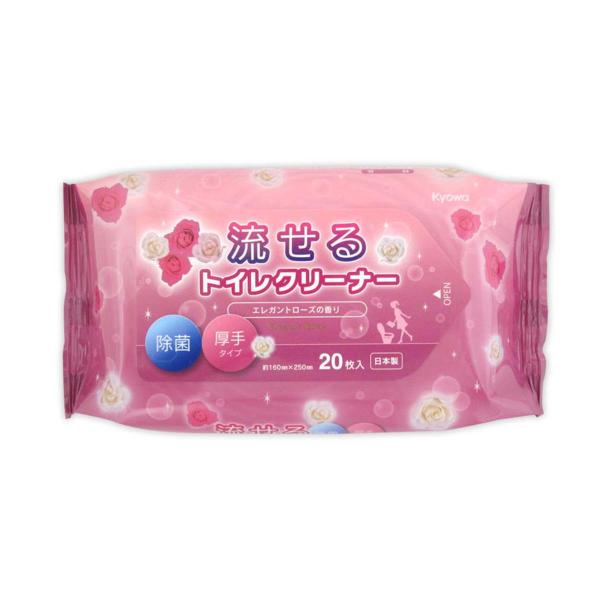 こちらの商品ページは大量購入・まとめ買い専用ページです。除菌、厚手タイプでエレガントローズの香りがするトイレクリーナーです。便器、タンク、タイル等のトイレの拭き掃除に使用できます。枚数:20枚。【サイズ】約250mm×160mm