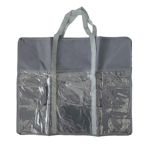 折りたたみ可能な布団収納ケース。使わないときはすぐに畳むことができるので場所を取りません。不織布で作られているので、通気性が良く、防塵、防虫、耐久性、防湿に優れています。【サイズ】約590x300x500mm【材質】ポリプロピレン、PVC、...