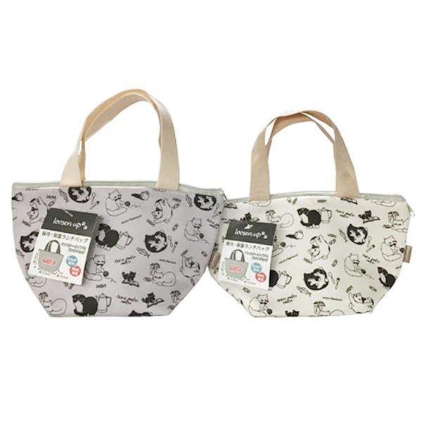 こちらの商品ページは大量購入・まとめ買い専用ページです。猫柄とフレーズを散りばめたランチバッグです。内側がアルミ蒸着フィルムなのでしっかり保冷・保温できます。【色柄】パープル5,グレー5