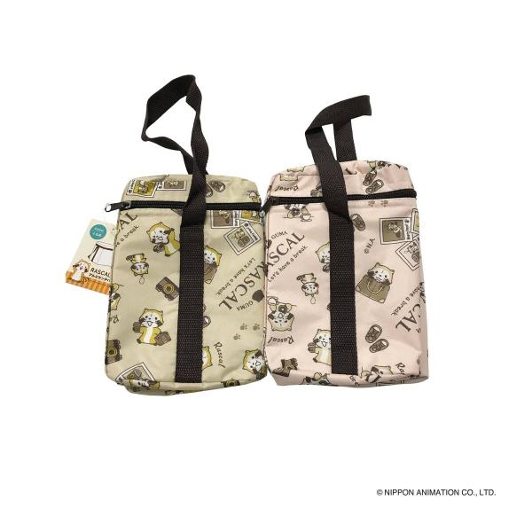 キャンプやピクニックに！500ml缶が6本入る、ラスカル ( カフェ柄 ) アルミランチバッグ  500ml・6 本用です。サイズ：(約)21×21×14cm【材質】発泡ポリエチレン、ポリエステル、塩化ビニル樹脂、アルミ蒸着フィルム【JAN...