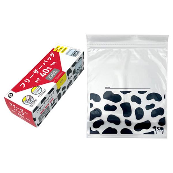 食品衛生適合品のフリーザーバッグです。冷凍・冷蔵保存、本体牛柄。耐冷温度-30℃、耐熱温度80℃【材質】ポリエチレン【JAN】4520297270123【パッケージサイズ】70×190×55mm【関連キーワード】